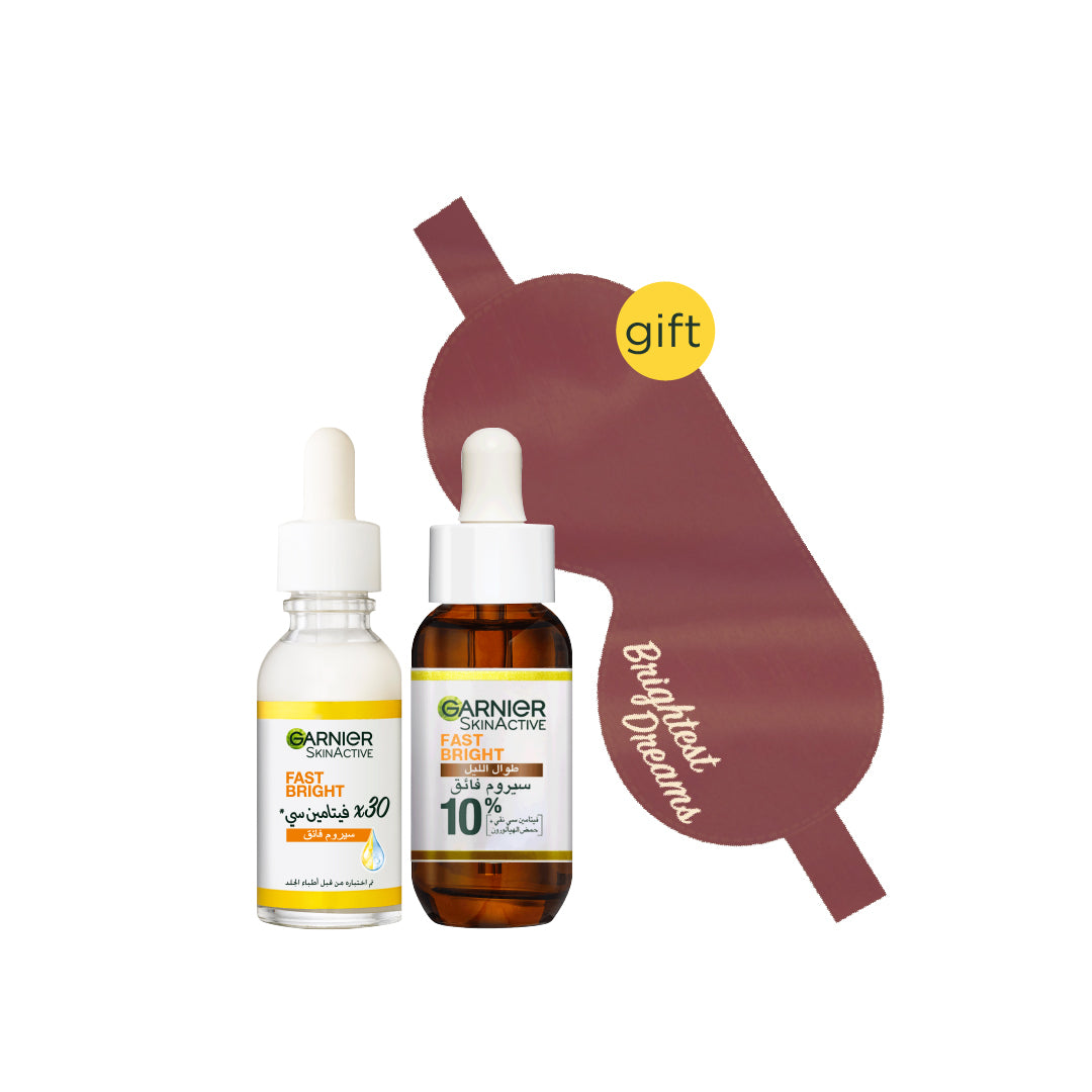 -15% Garnier fast bright 10% pure vitamin C night serum + Vitamin C Bo ...